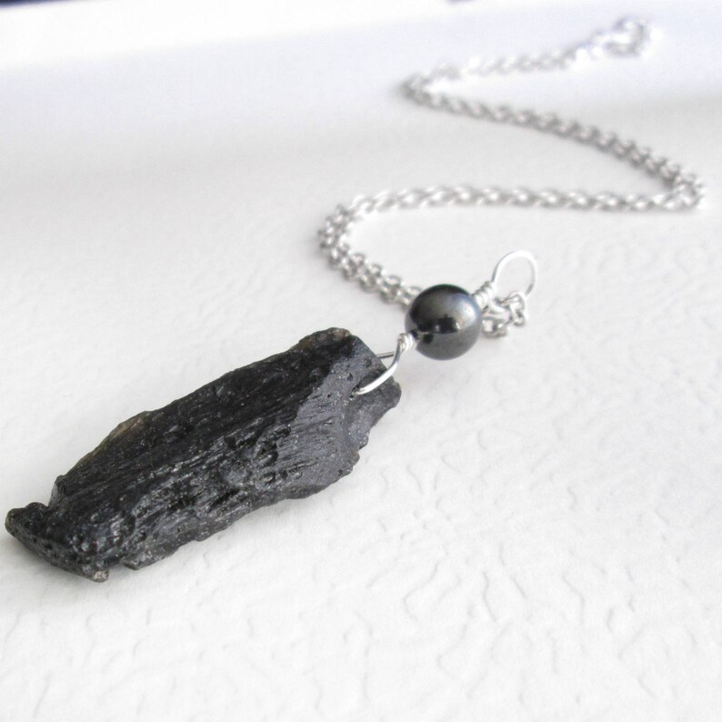 Hematite & Tektite Pendant Black Meteorite Outer Space | Etsy