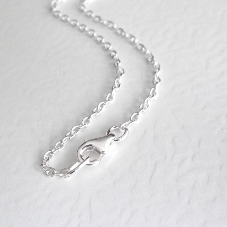 Sterling Silver Chain Necklace Plain Solid Silver Chain - Etsy