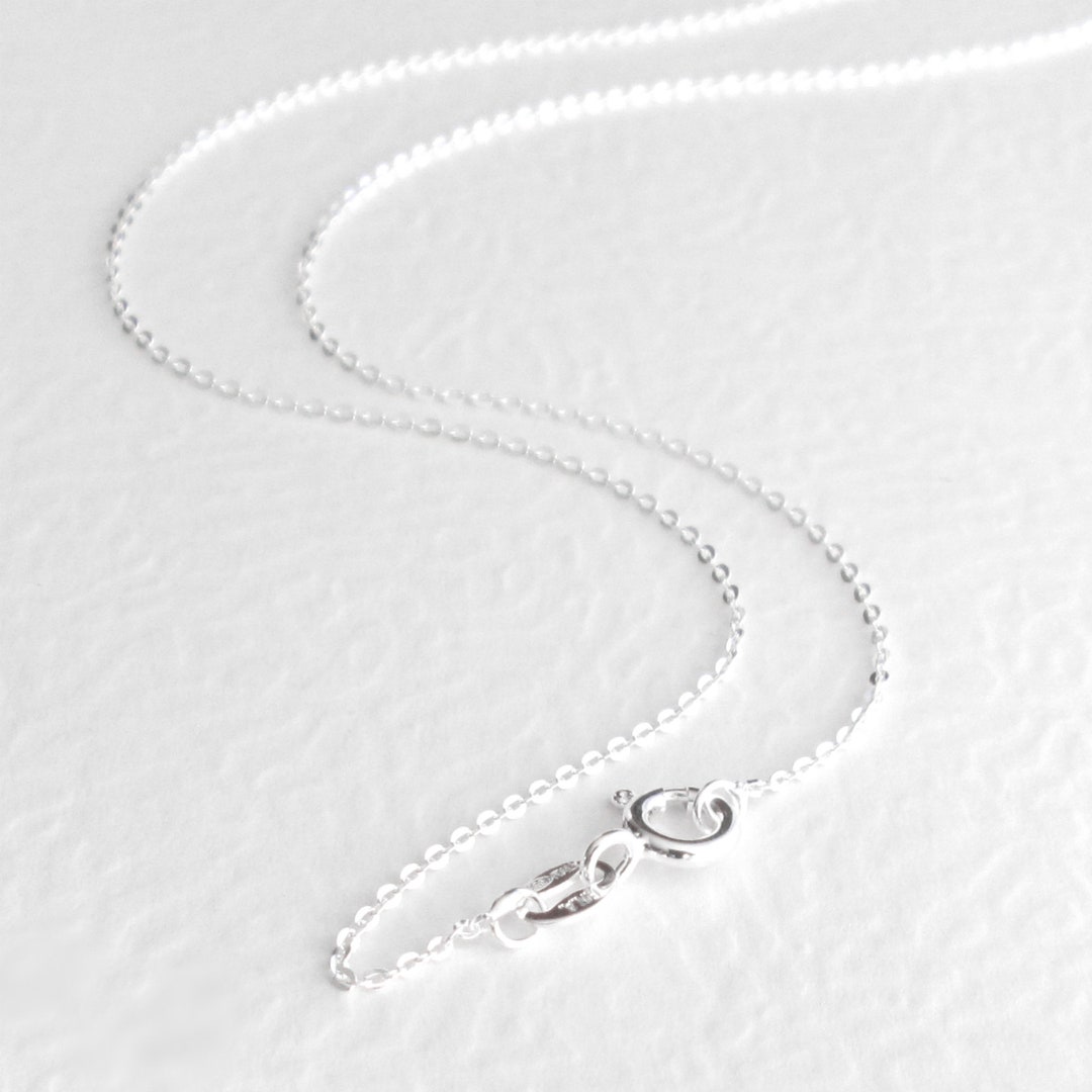 Simple Sterling Silver Chain, Delicate Choker, Minimalist Necklace; 16 ...