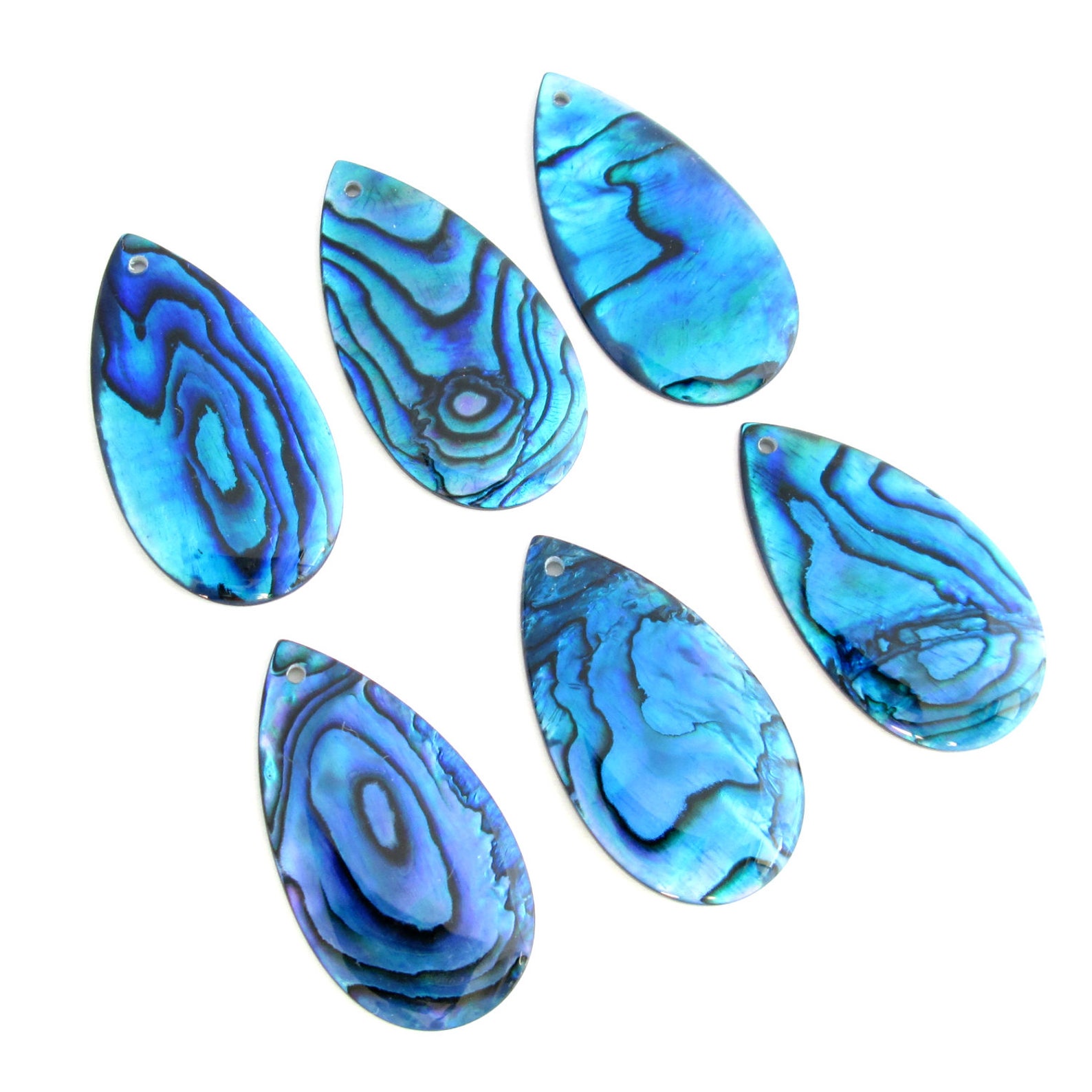 Blue Abalone Earrings Peacock Coin Pearls Deep Blue Sea - Etsy