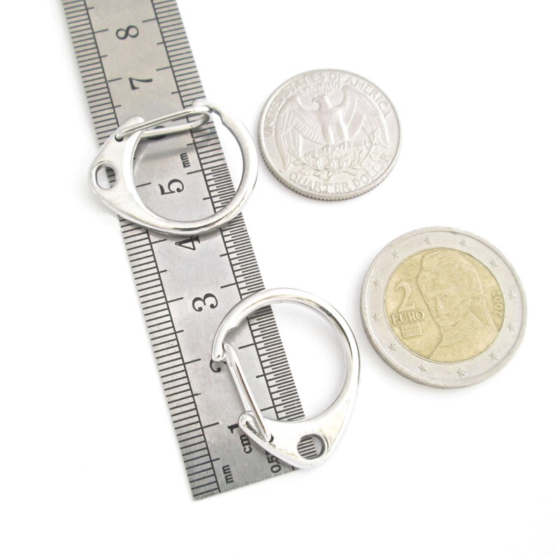 Self Closing Key Rings Silver Hook Clasps Carabiner Style - Etsy