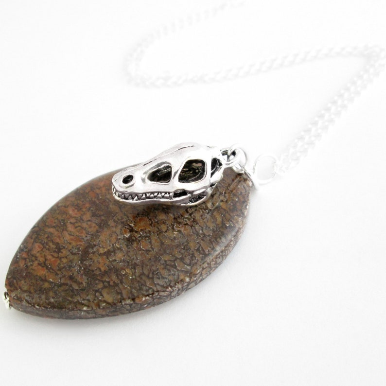 Dinosaur Bone Jewelry Fossil Necklace Brown Stone Pendant | Etsy
