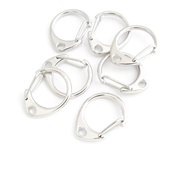 Self Closing Key Rings Silver Hook Clasps Carabiner Style - Etsy