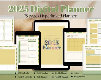 2025 Digital Planner Hyperlinked Planner 2025 Simple Digital Planner 2025 Digital Hyperlinked ...