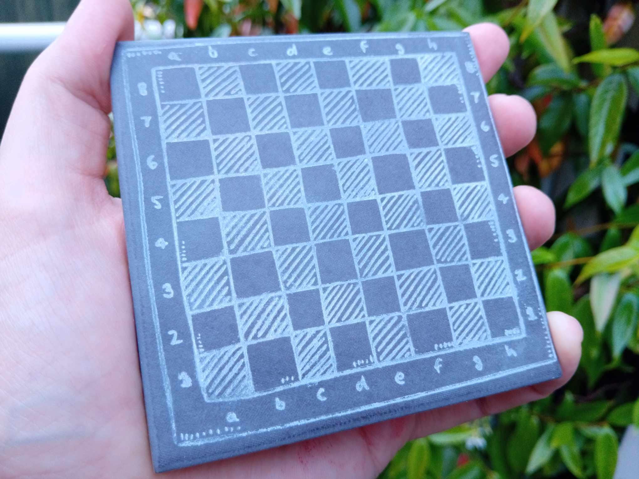 Checkmate! 10cm X 10cm Ceramic Tile Engraved With Mini Chess / Checkers ...