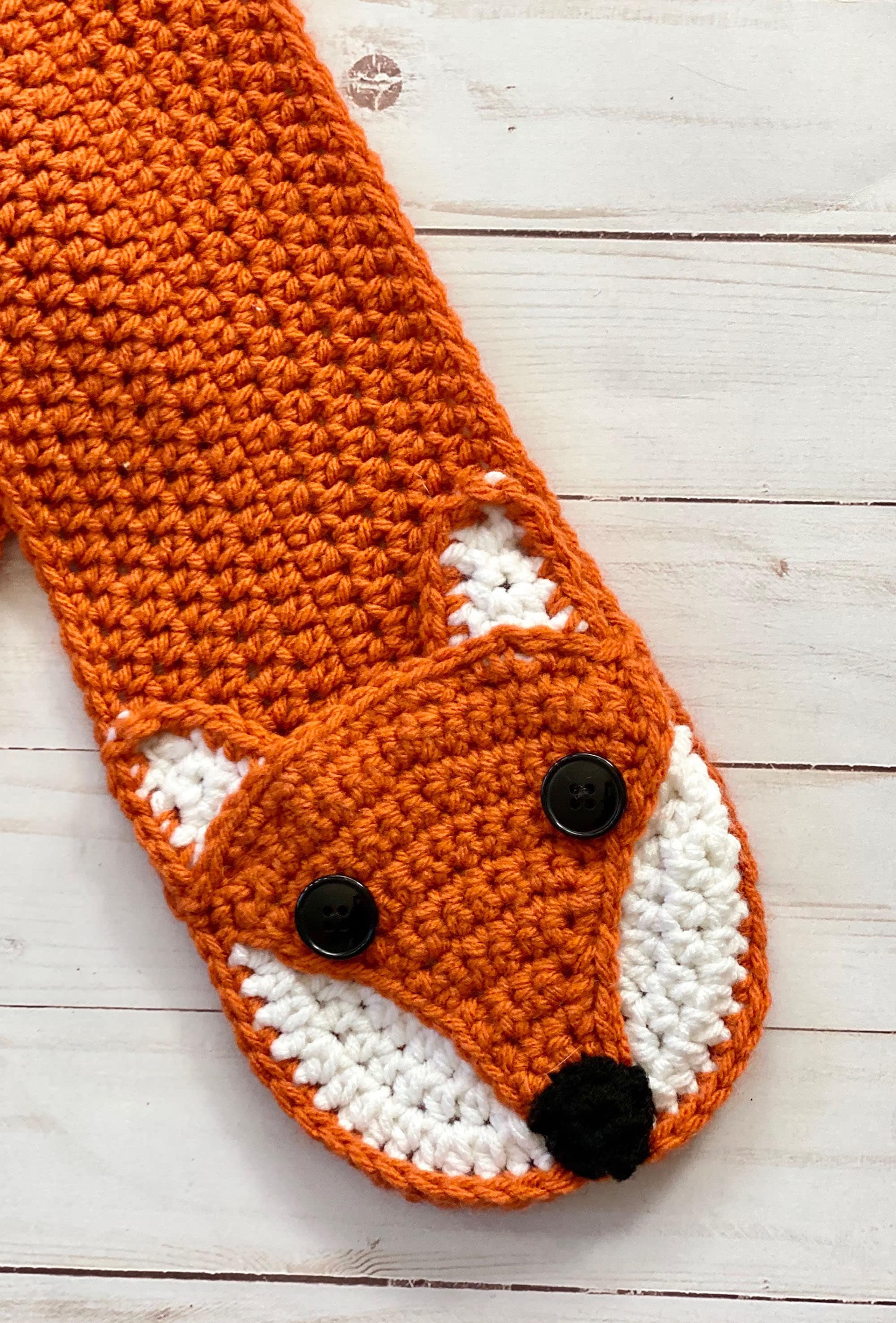 Fox Crochet Pocket Scarf Pattern: Kids Animal Scarf (PDF Download) - Etsy