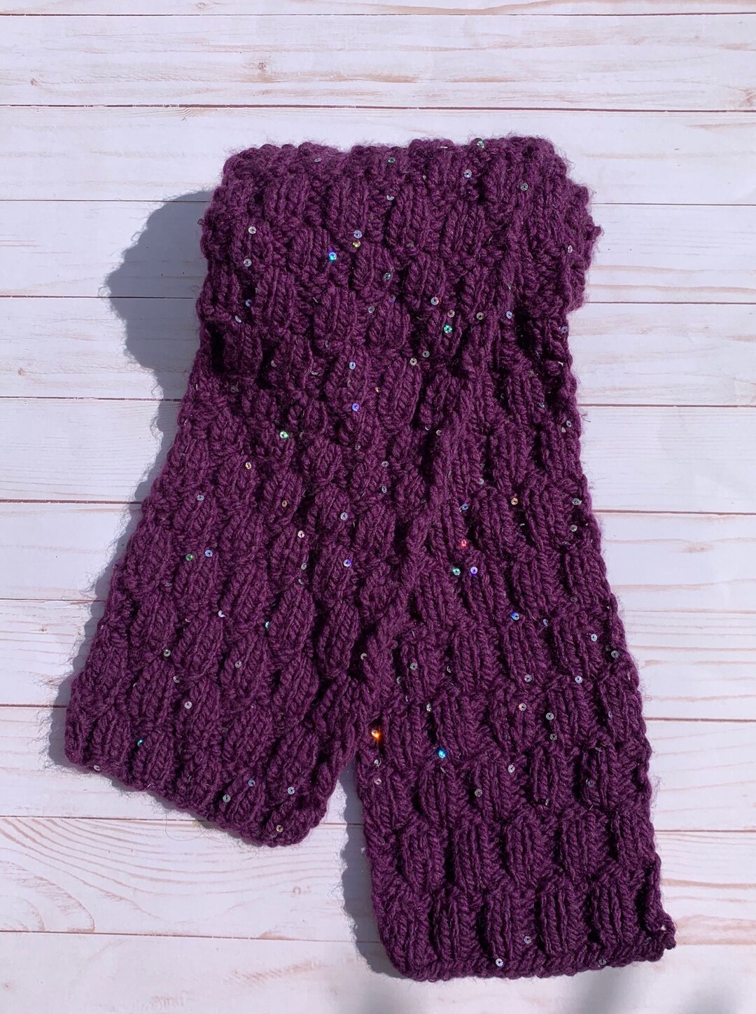 Purple Haze Knitted Scarf Pattern | Easy Knit Scarf Pattern | Instant ...