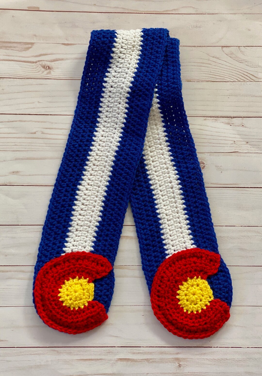 Crochet Colorado Pocket Scarf Pattern: DIY State Flag Scarf (PDF ...