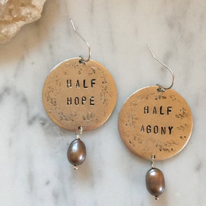 Half Hope Half Agony Handstamped Earrings / Jane Austen’s Persuasion ...