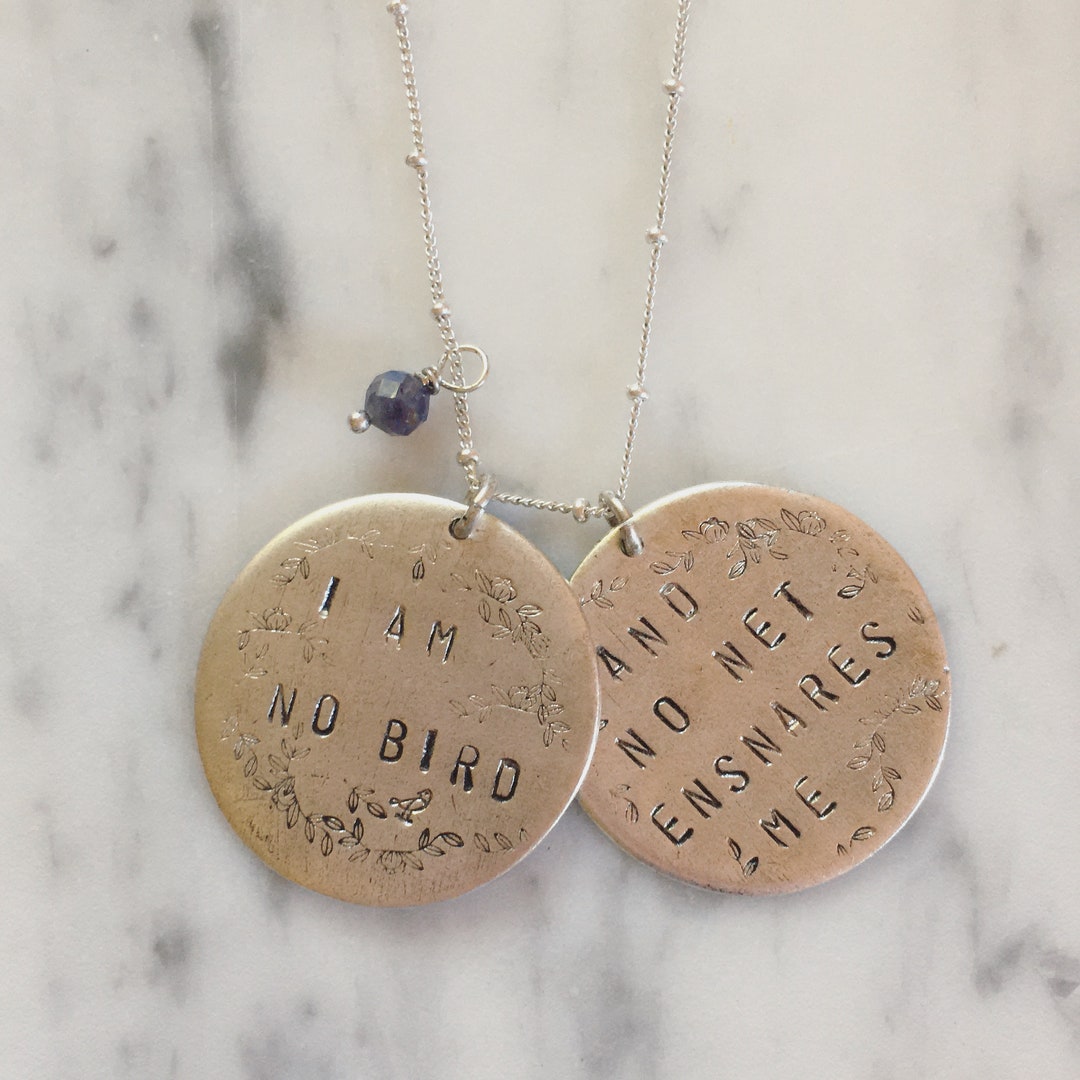 I Am No Bird and No Net Ensnares Me / Jane Eyre Quote Necklace With ...