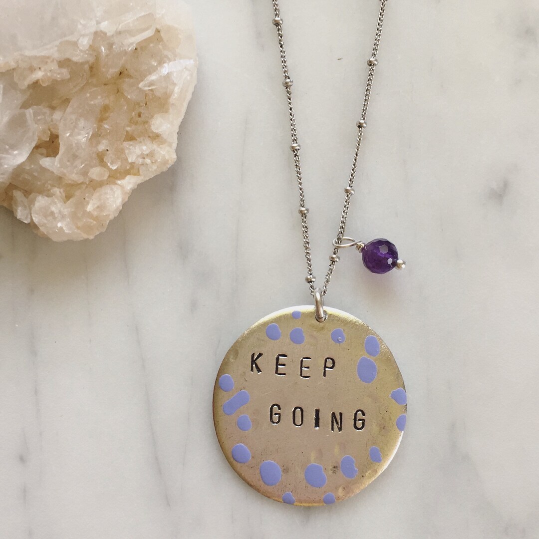 Keep Going Necklace - Silver Version / Feminist Necklace / Harriet ...