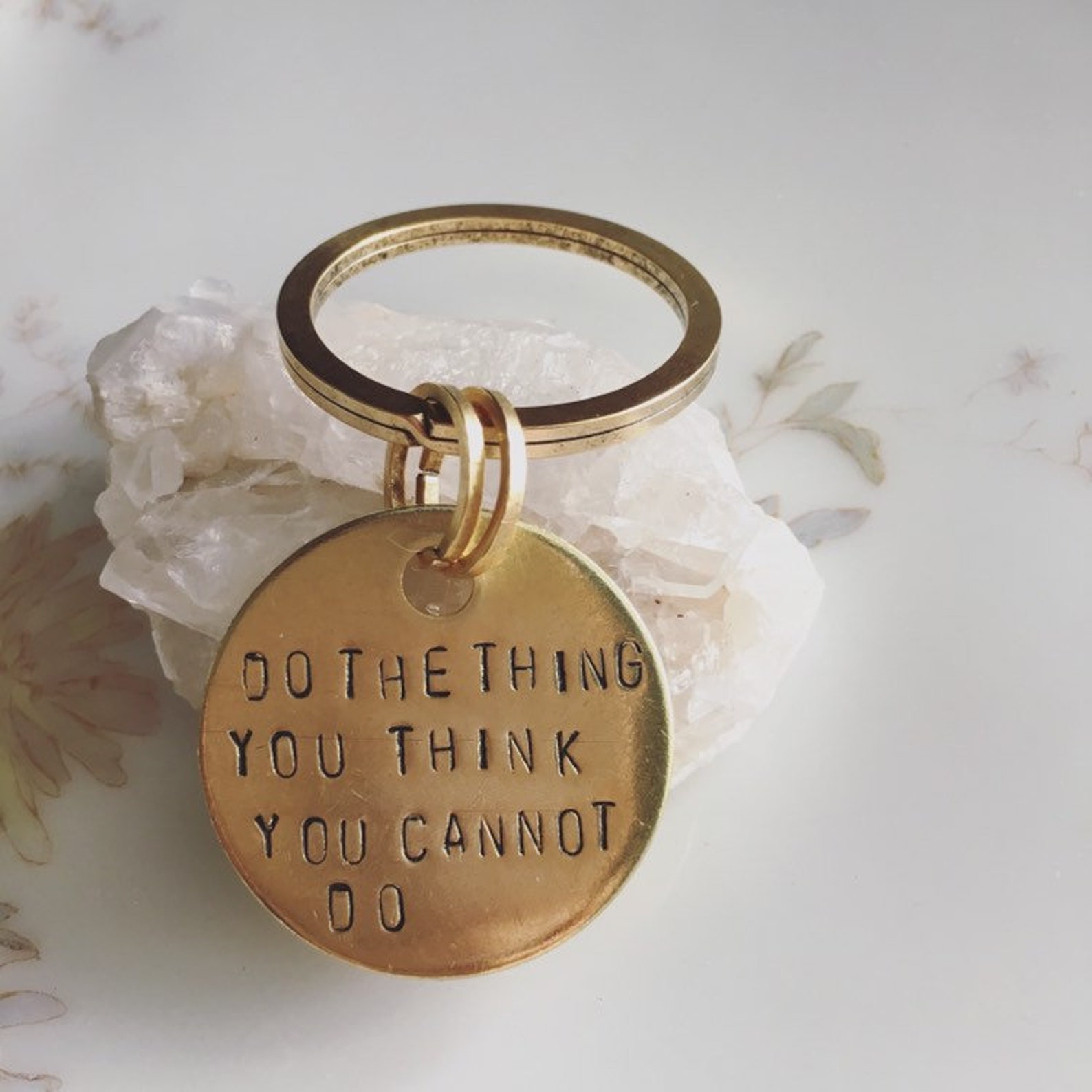 Do the Thing You Think You Cannot Do Keychain / Eleanor Roosevelt Quote ...