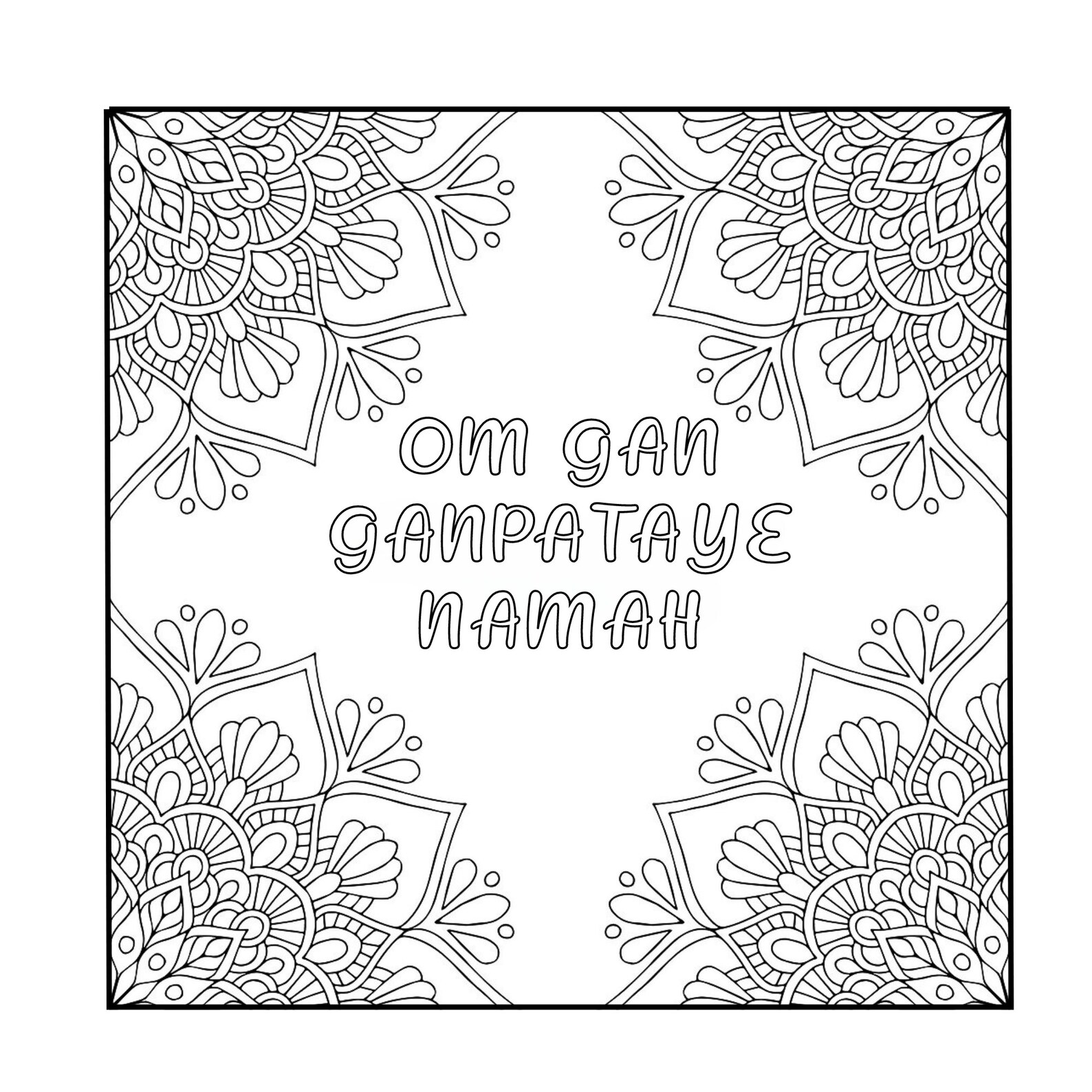Ganpati Mantra's Coloring Book: Lord Ganesha/ Ganesh Mantra's for All ...