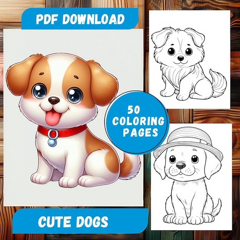 Dog Coloring Pages | Cute Animal Coloring Book for Kids | Fun Puppy ...
