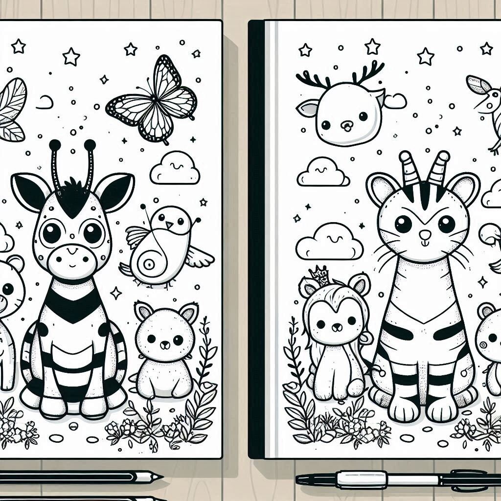 Animals Coloring Page for Kids Fun & Educational Printable Activity ...