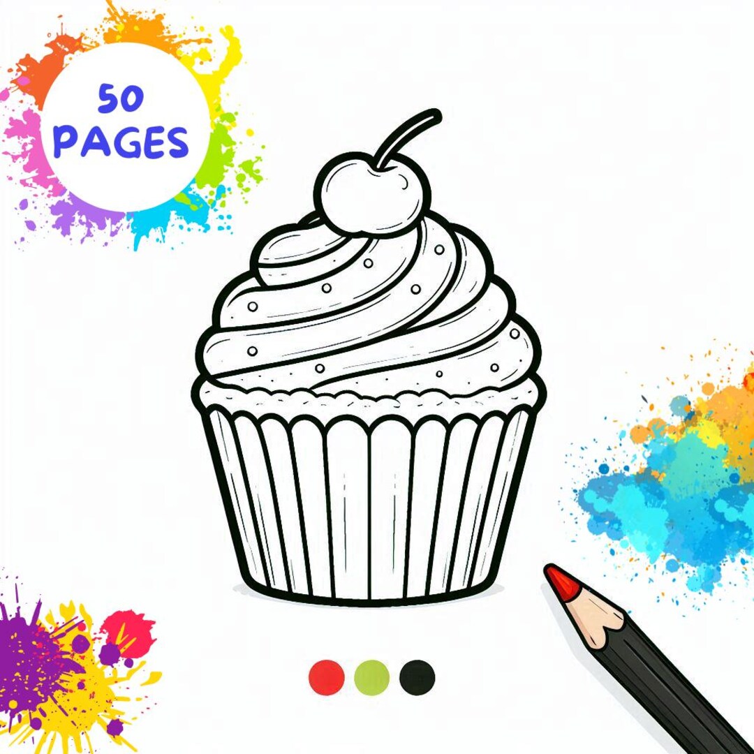 Food Coloring Pages | Birthday Cake Coloring Sheets| Birthday Cake ...