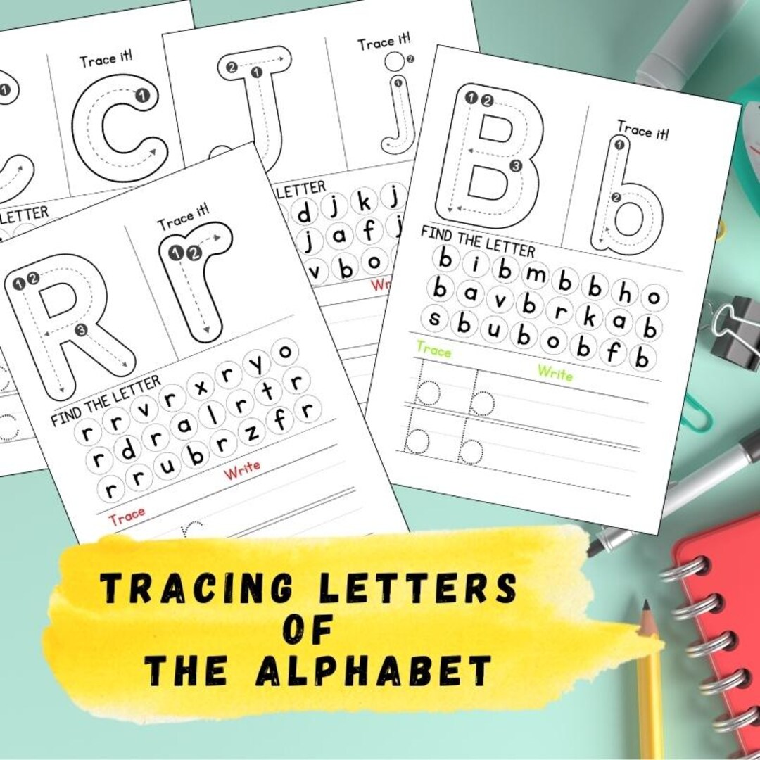 Alphabet Tracing Worksheets-preschool and Kindergarten Teaching Kit ...