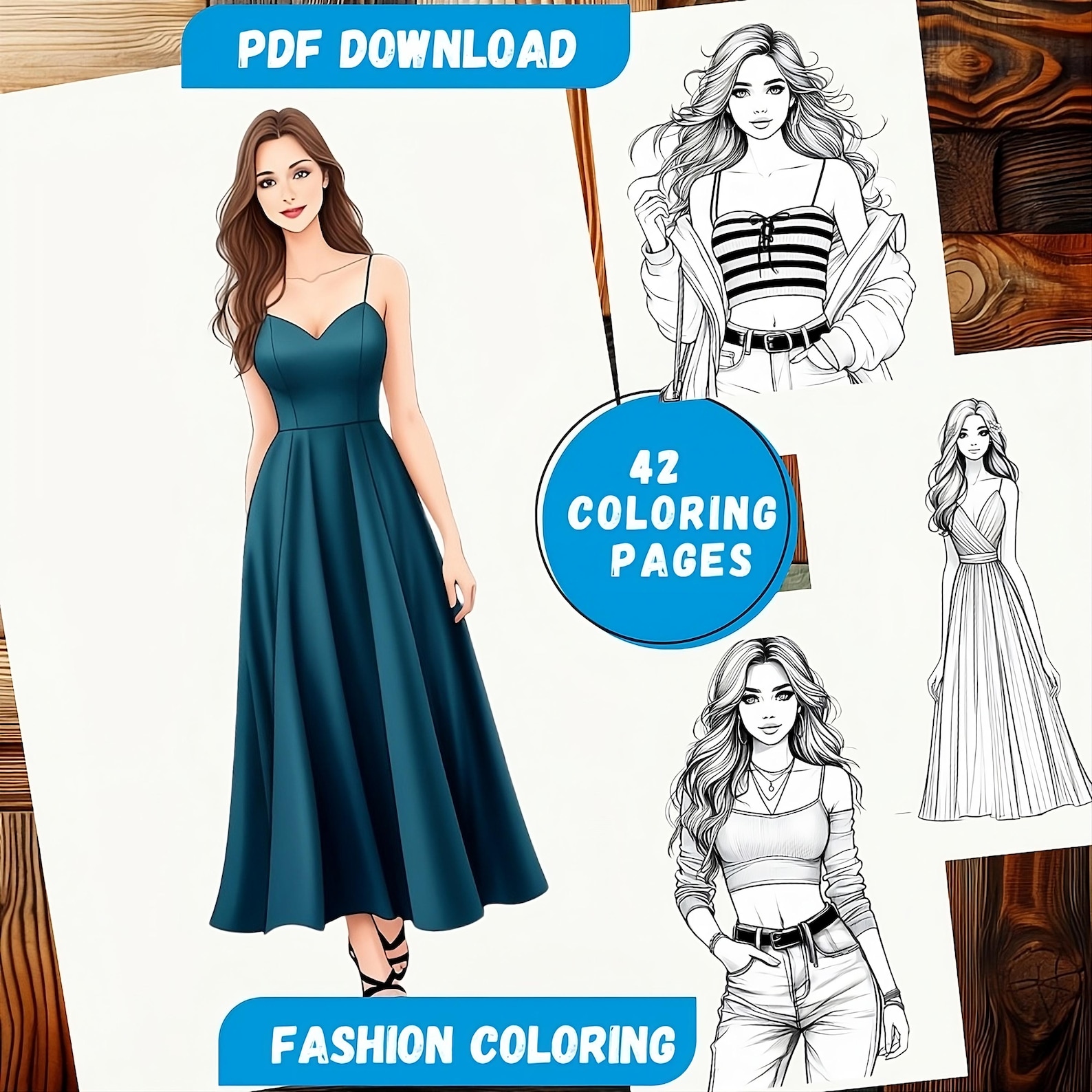 Fashion Model Coloring Pages, Fashion Dress Designs, Printable Coloring ...