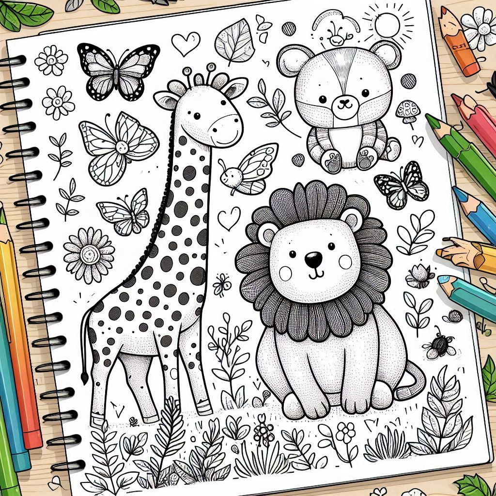 Animals Coloring Page for Kids Fun & Educational Printable Activity ...
