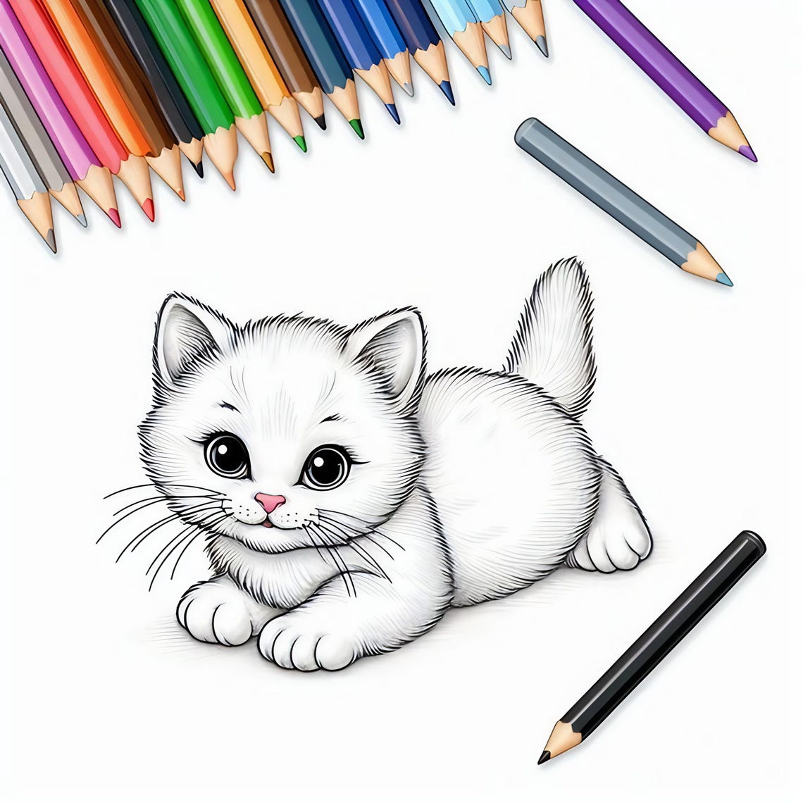 Cat Coloring Pages | Cute Printable Coloring Book for Cat Lovers ...