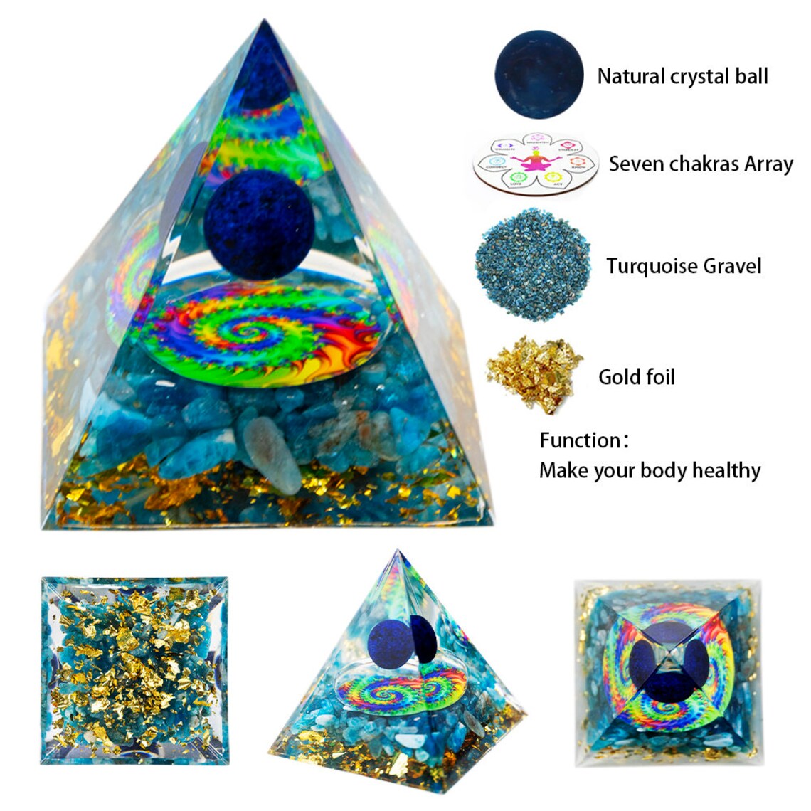 Pyramid Chakra Energy Healing Crystal Pyramid - Etsy