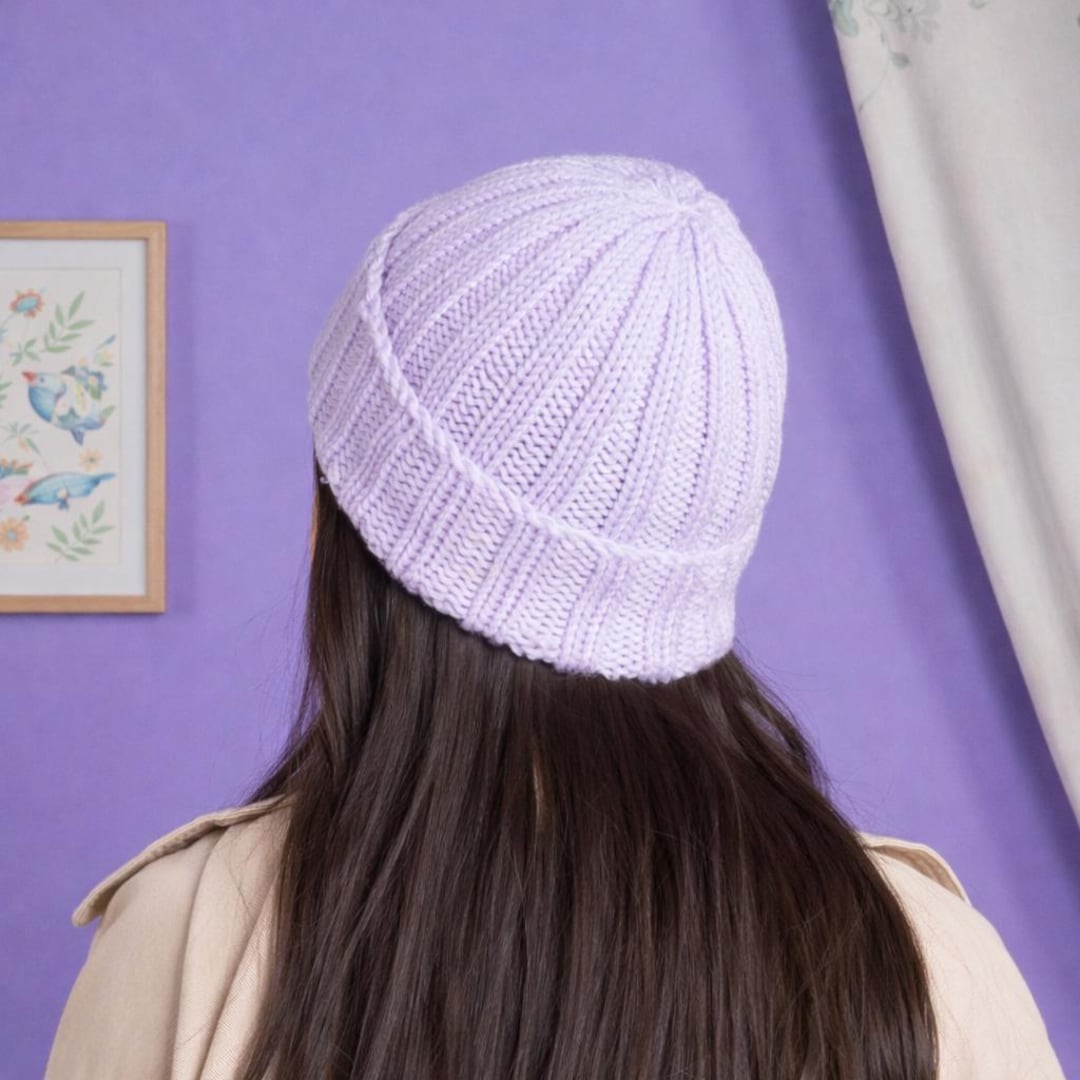 Classic Ribbed Beanie Knitting Pattern | Easy Knit Hat | Folded Cuff ...