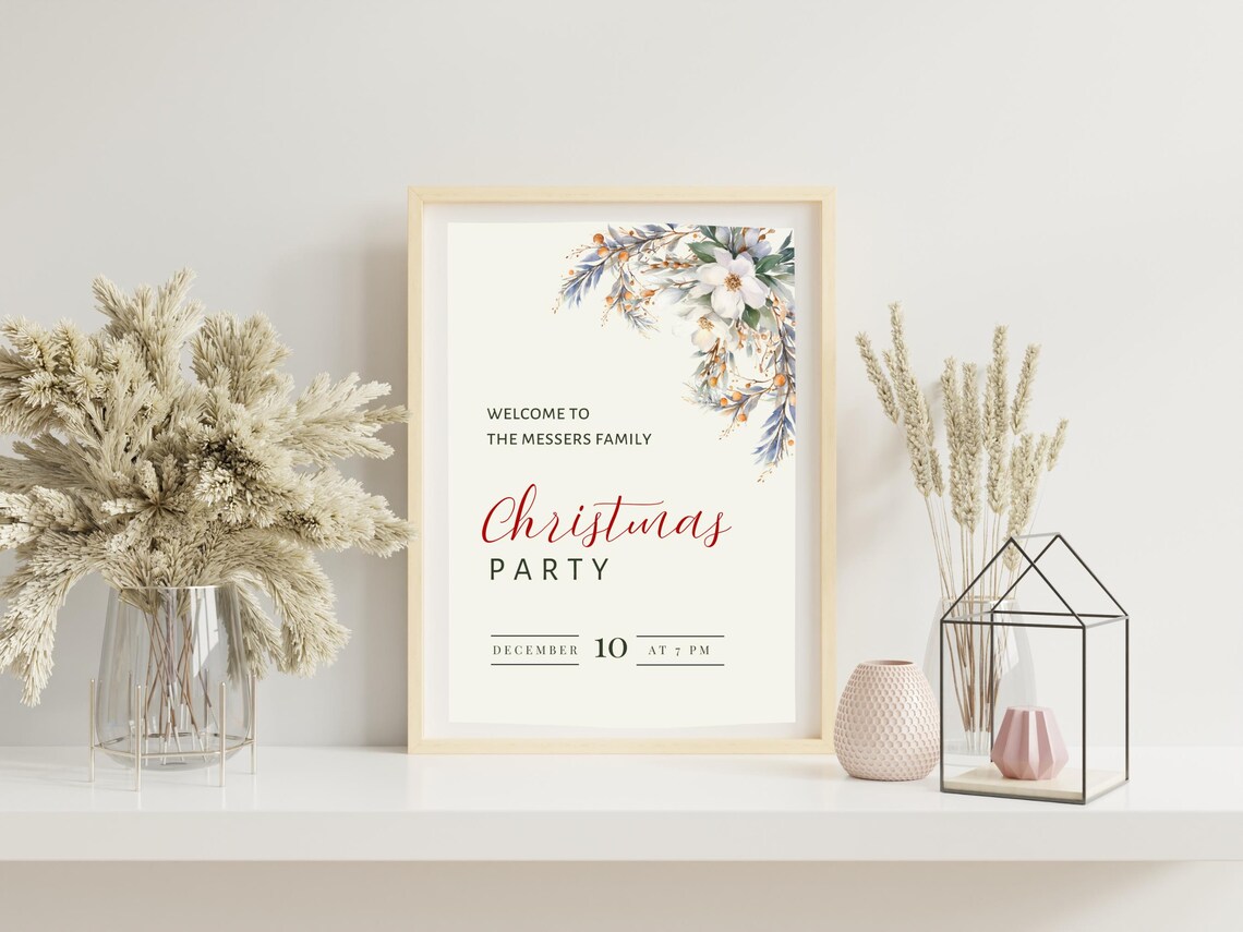 Christmas Welcome Sign, Christmas Party, Welcome Sign, Welcome Poster ...