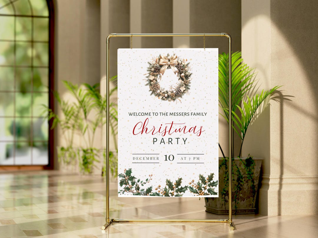Christmas Welcome Sign, Christmas Party, Welcome Sign, Welcome Poster ...