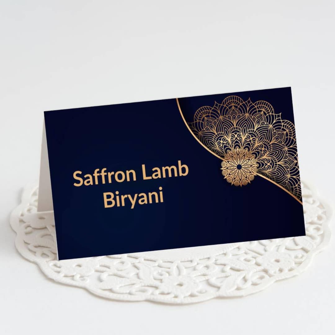 Nikkah Buffet Label, Muslim Wedding Place Cards Template, Walima Food ...