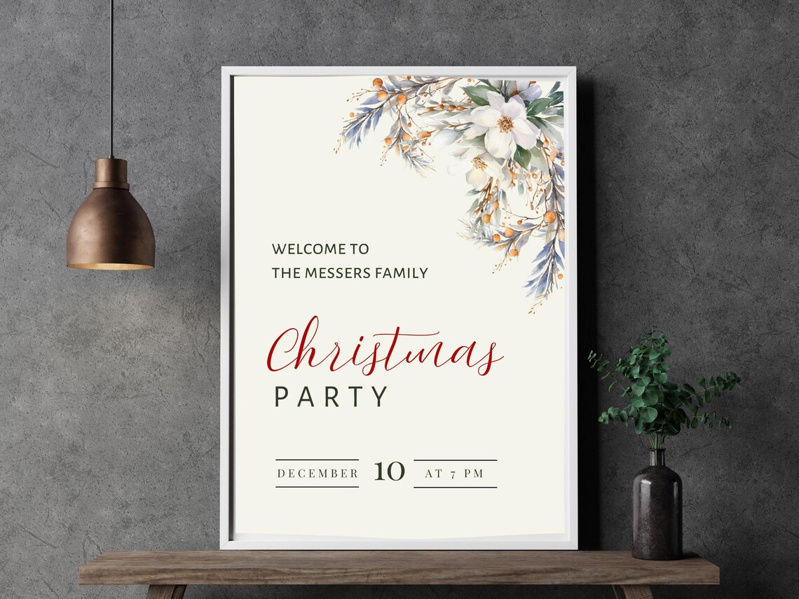 Christmas Welcome Sign, Christmas Party, Welcome Sign, Welcome Poster ...