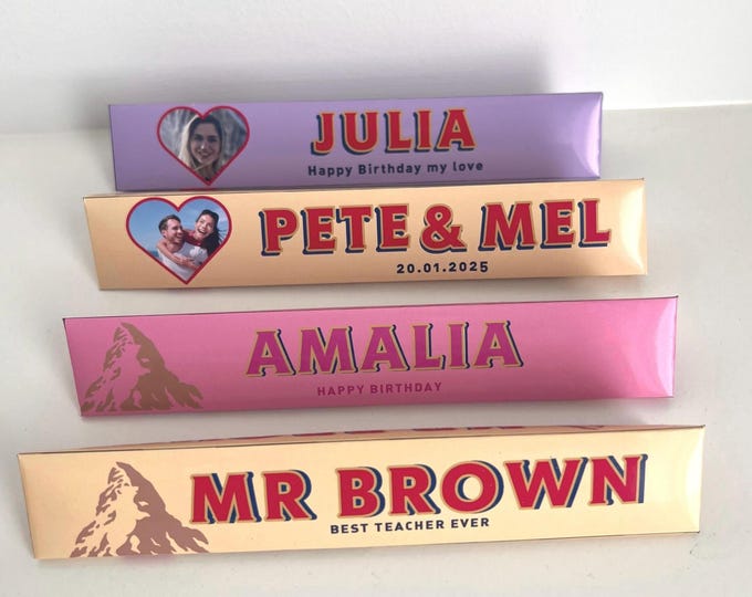 Custom Chocolate Log Bar, Personalised Chocolate Bar, Custom Chocolate ...