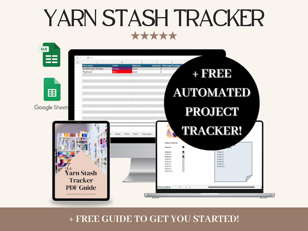 Yarn Inventory Tracker, Yarn Stash Spreadsheet, Yarn Collection, Yarn ...