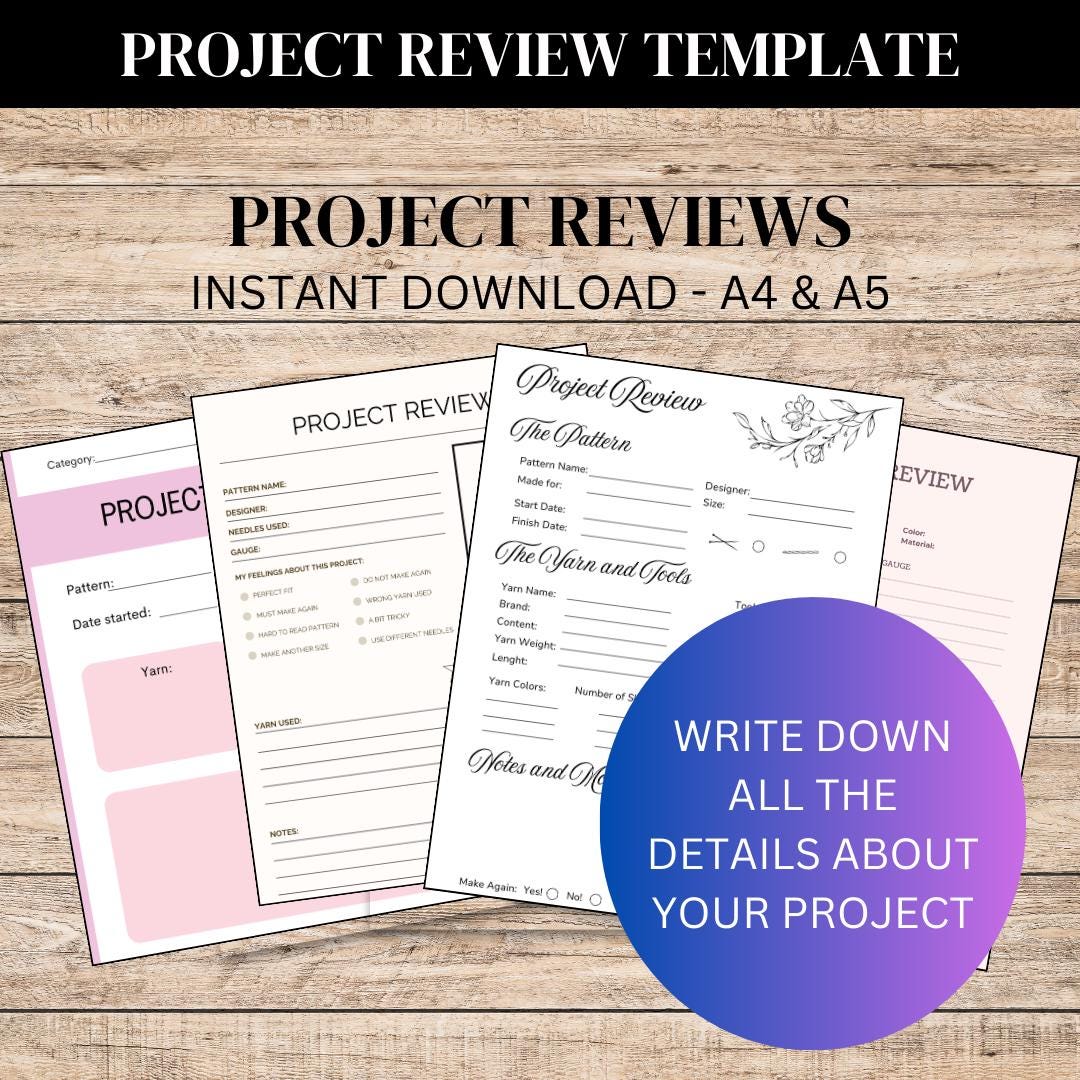 Project Review Template, Knitting & Crochet, Remember Important Details ...
