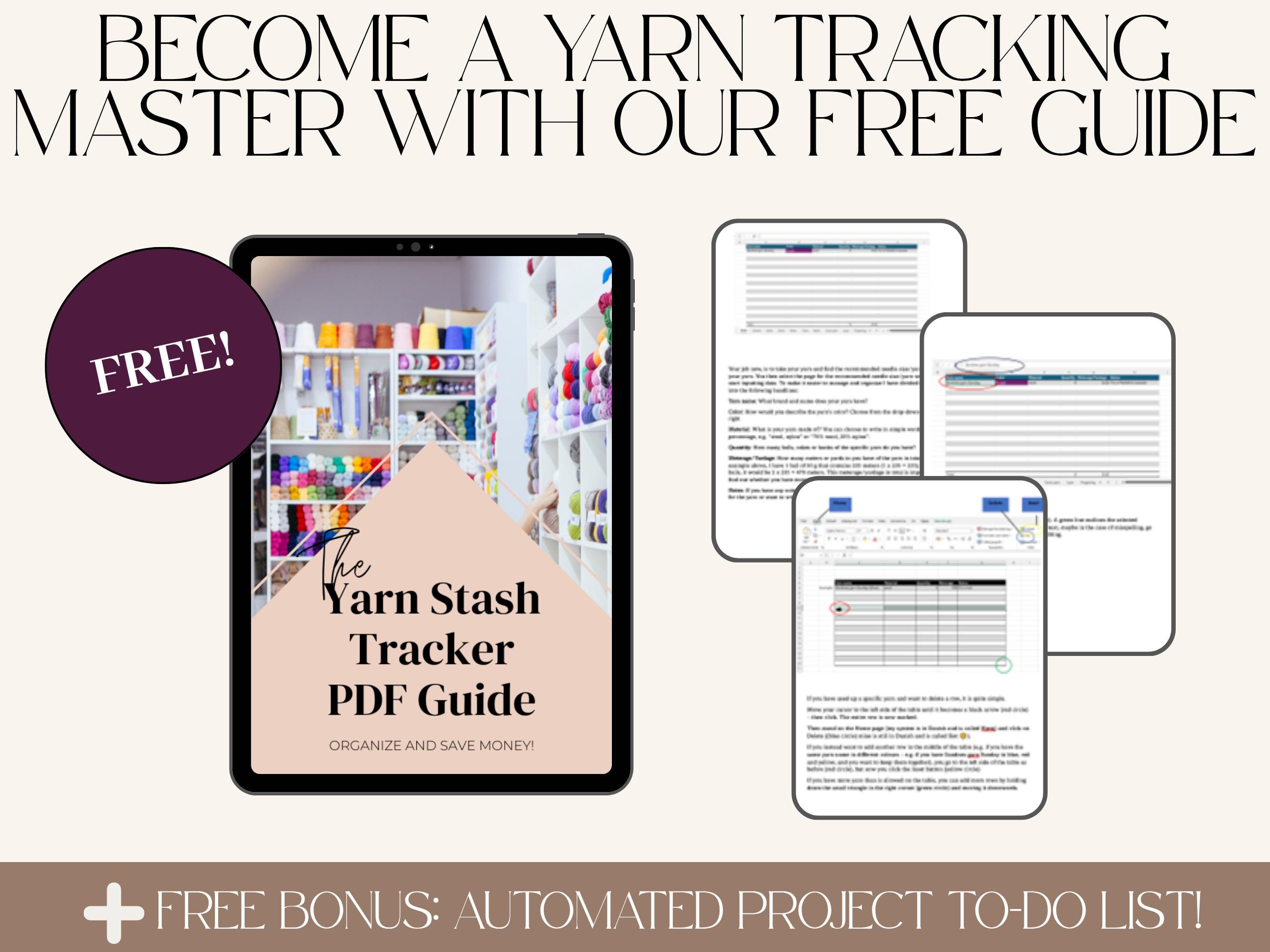 Yarn Inventory Tracker, Yarn Stash Spreadsheet, Yarn Collection, Yarn ...