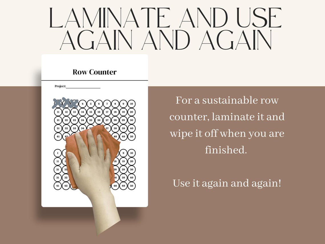 Printable Row Counters for Knitting and Crochet, Row Trackers, Row ...