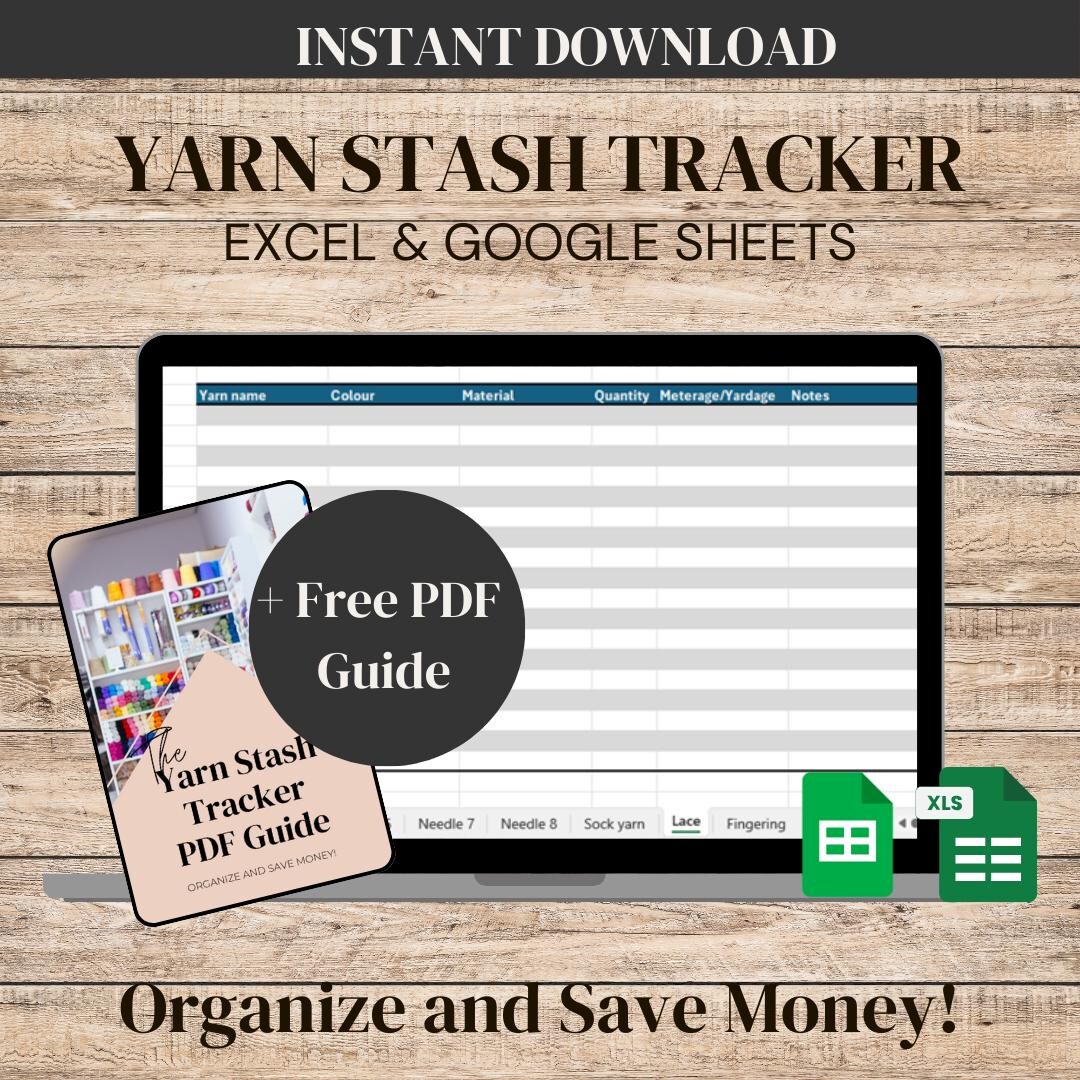 Yarn Inventory Tracker Excel Spreadsheet, Yarn Organizer Worksheet ...