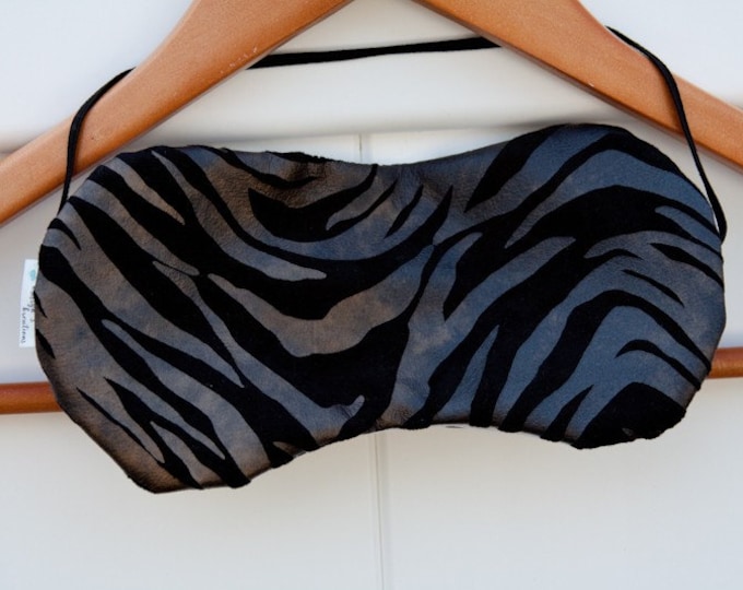 Black Copper Zebra Eye Mask With Flower Print - Etsy