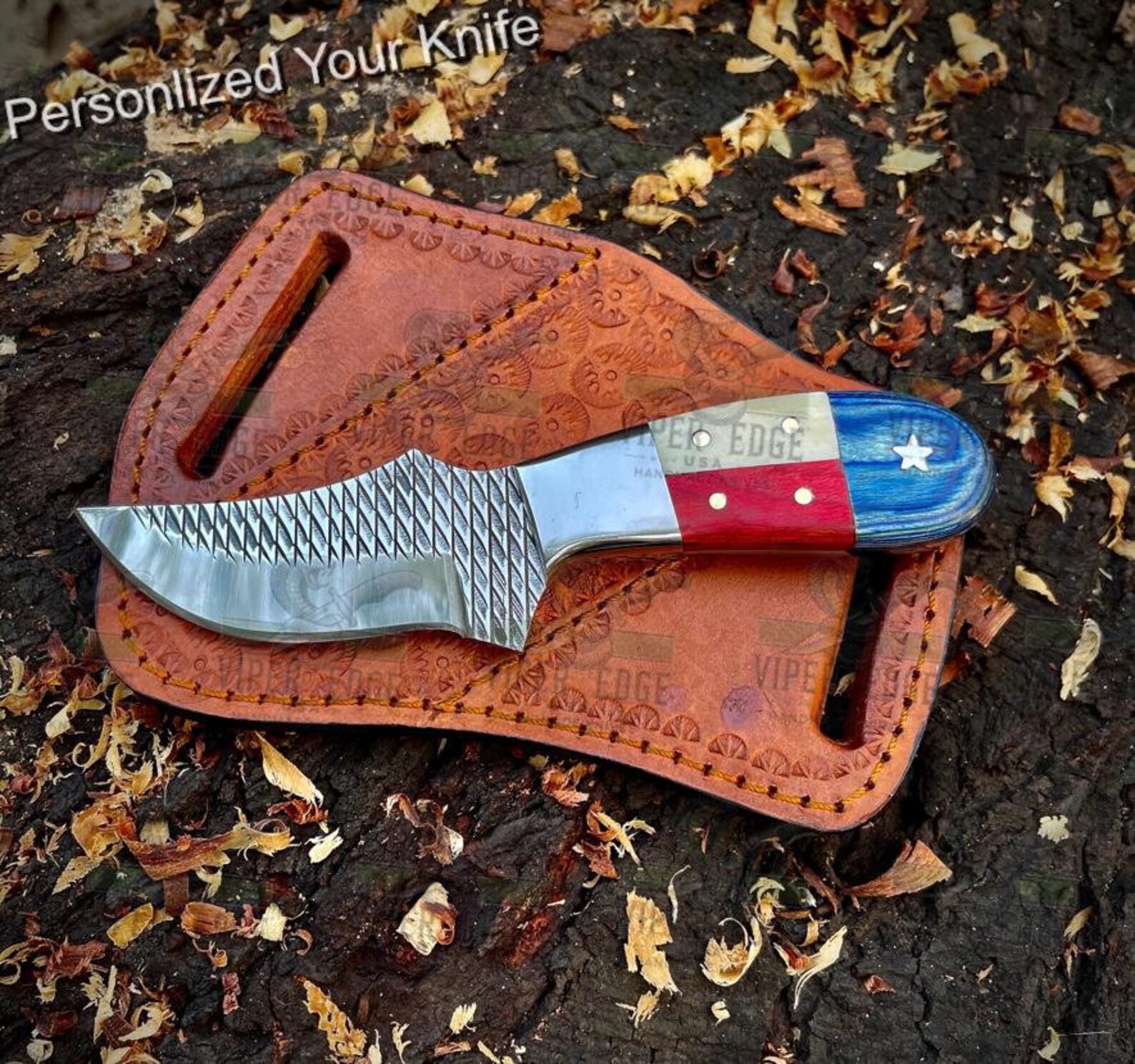 Handmade Rasp Steel Cowboy Knife: Texas Flag Handle, Custom Engraved ...