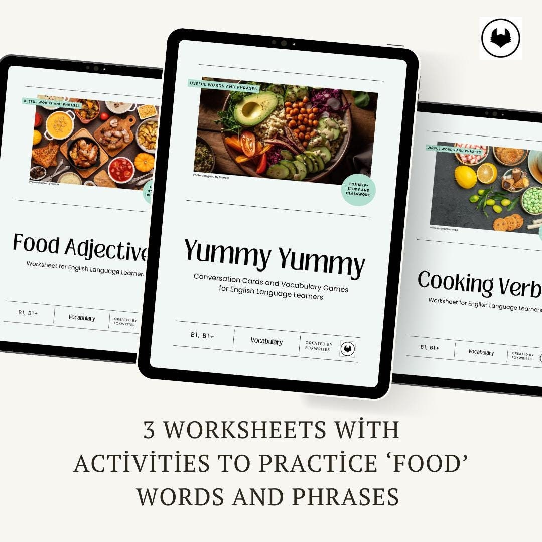 Vocabulary Worksheets 'food' (B1). for Self-study and Classwork. Easy ...