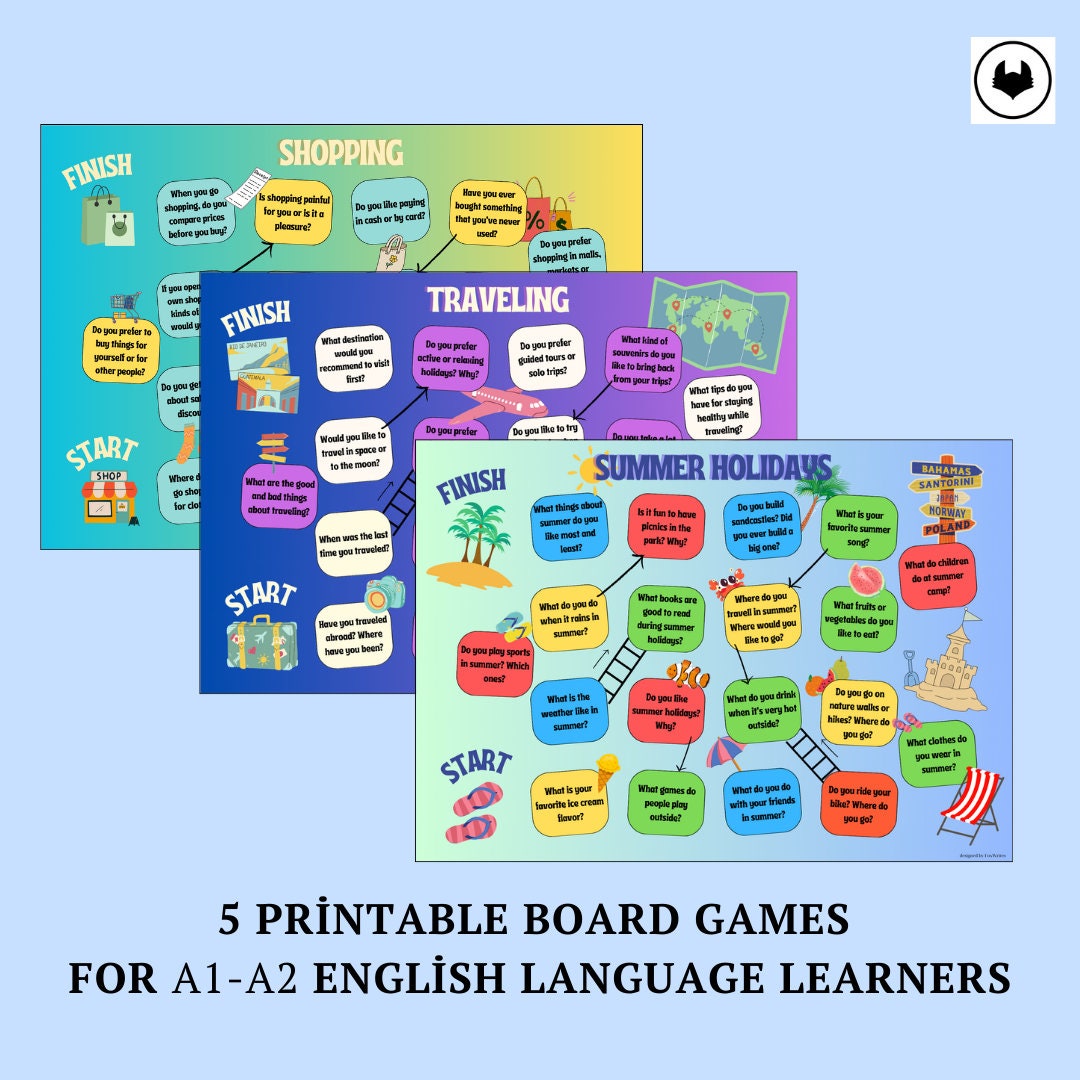 Bundle of Board Games for A1-A2 English Language Learners - Etsy
