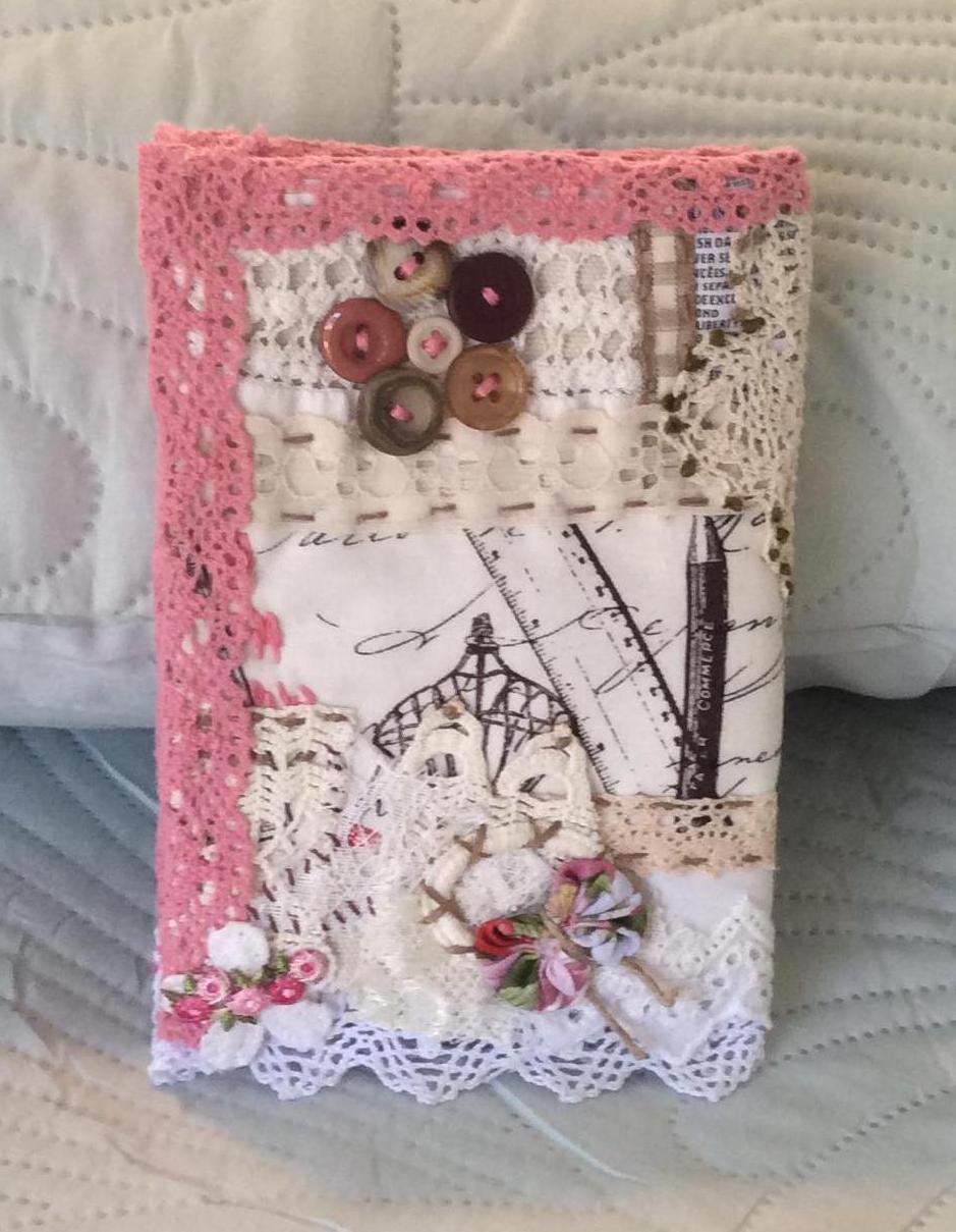 Junk Journal Cover, Sewing Theme Journal, Glue Book Cover, Sewing Diary ...