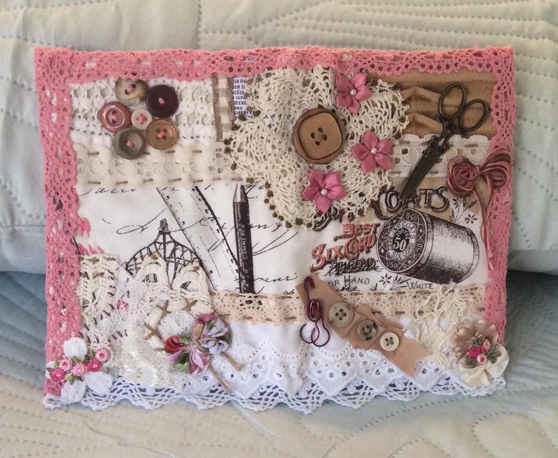 Junk Journal Cover, Sewing Theme Journal, Glue Book Cover, Sewing Diary ...