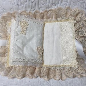 Memory Keeper, Shabby Chic Memory Book, Keepsake Journal, Fabric Lace ...