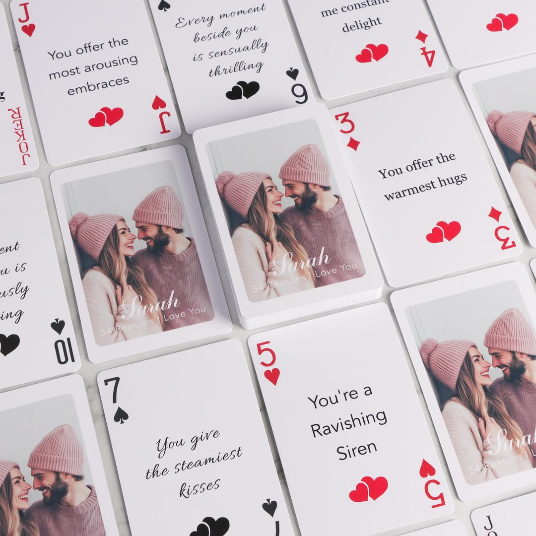 Custom Playing Cards, Valentine's Day Gift, 54 Reasons I Love You ...