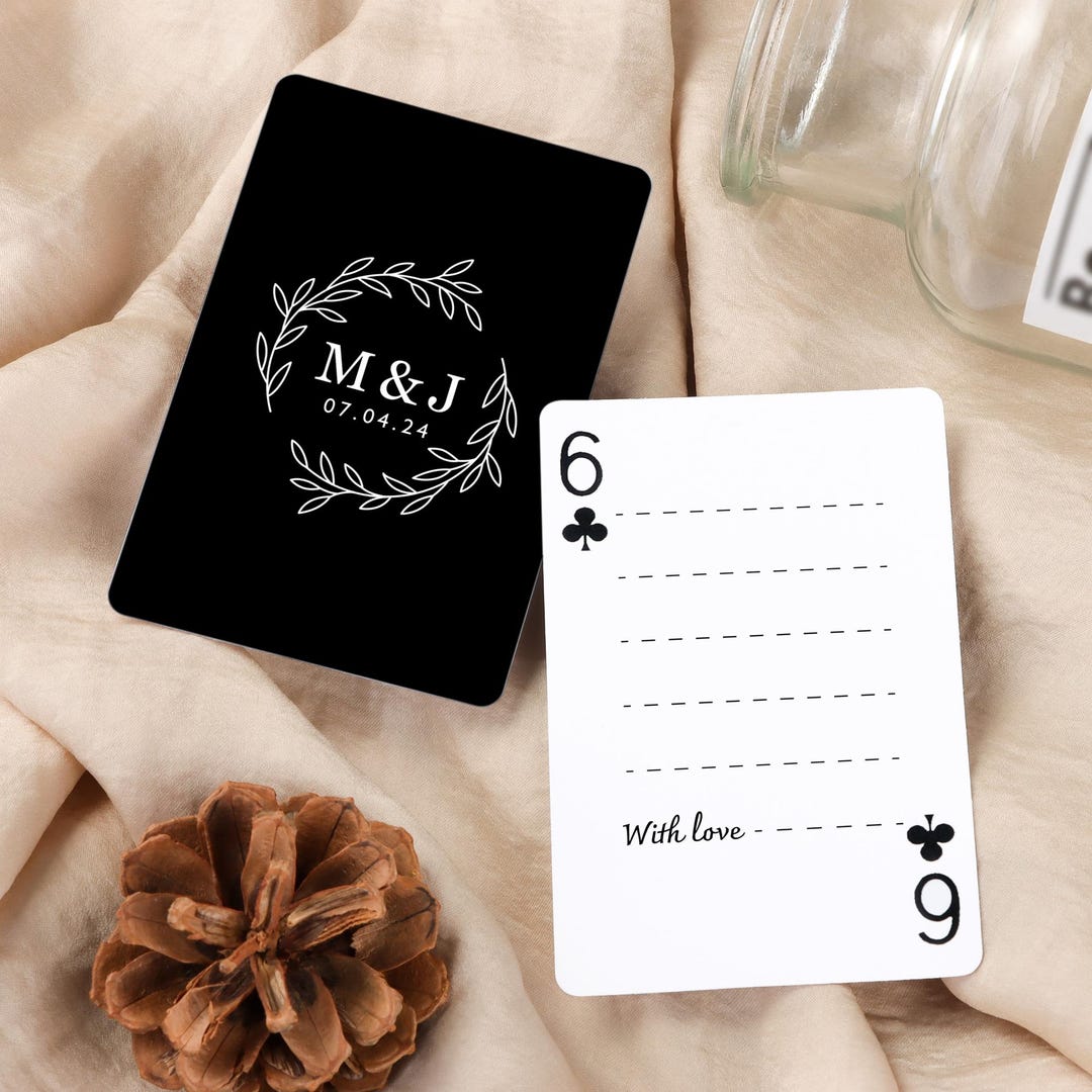 Personalized Wedding Guest Book Playing Cards: Custom Creative Design ...
