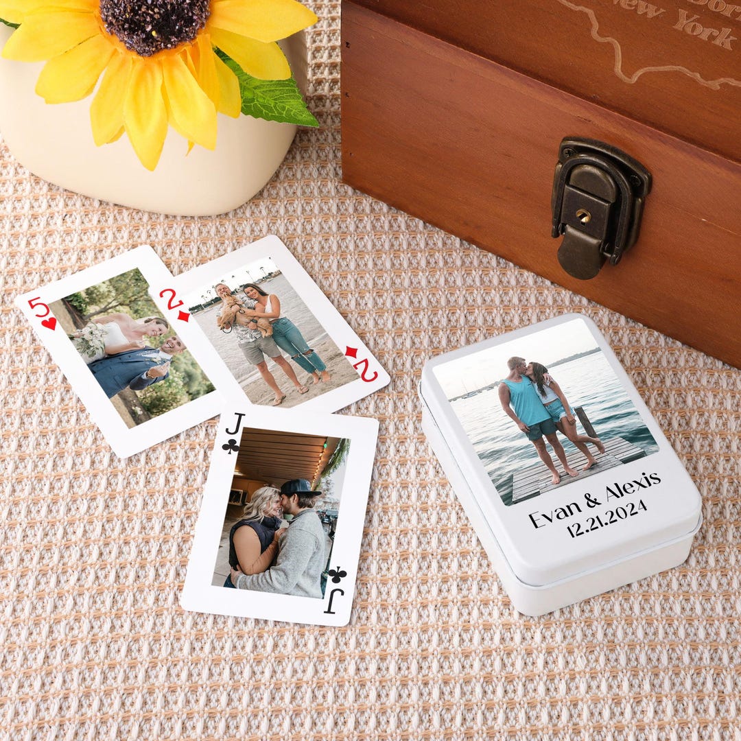 Custom Couple's Photo Playing Cards | Anniversary Cards With Box ...