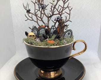 Tinkerbell Tea Cup & Saucer Fairy Garden Miniature Arrangement - Etsy