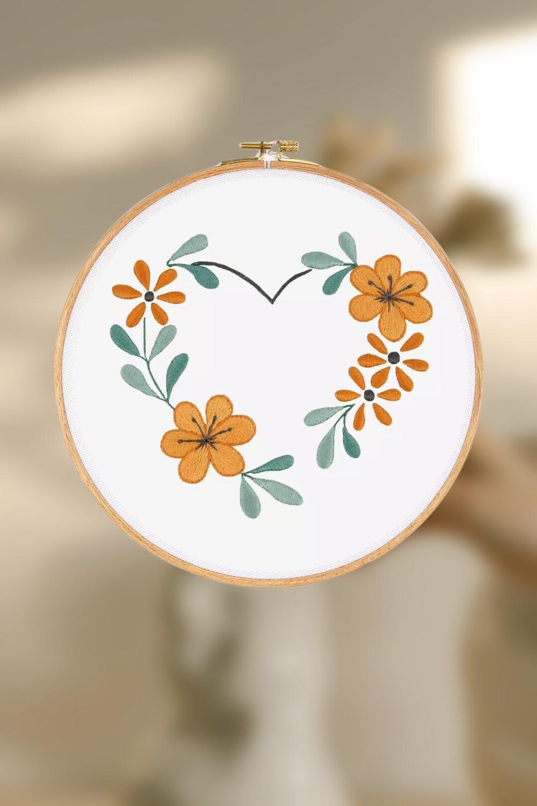 Floral Heart Hand Embroidery Pattern (PDF Download) - Etsy