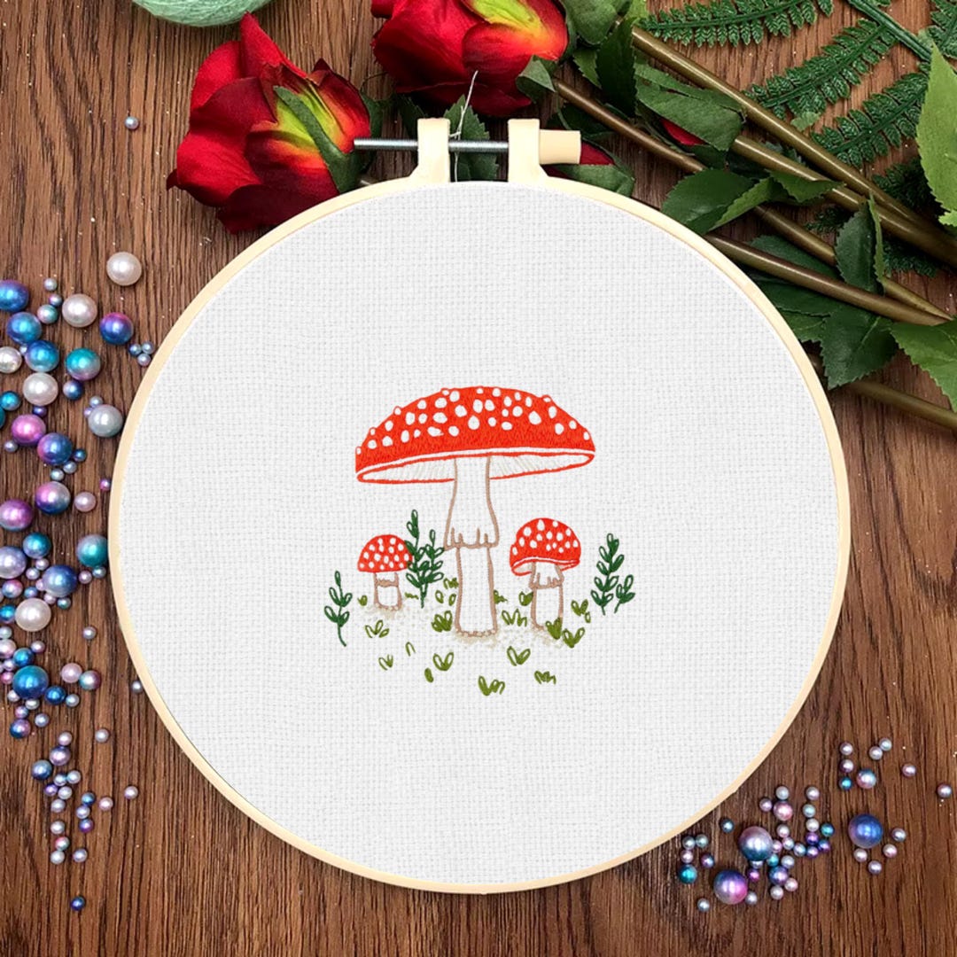 Hand Embroidery Patterns Toadstool Embroidery Art, Scheme Instant ...