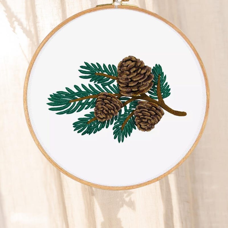 Pine Cone Embroidery - Etsy